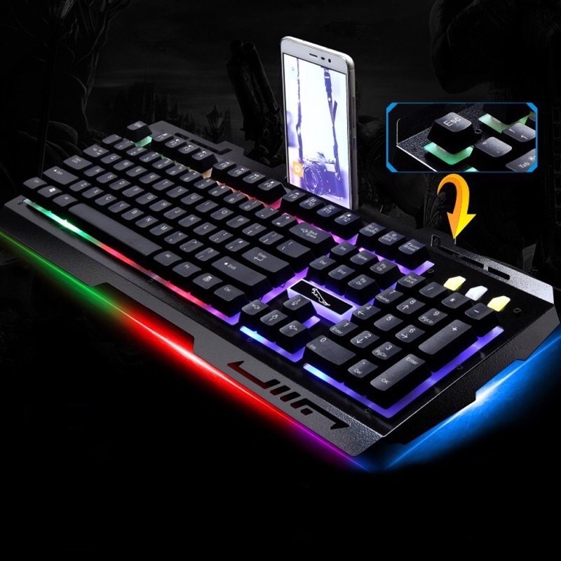 Jual keyboard gaming murah leopard g700 LED | Shopee Indonesia