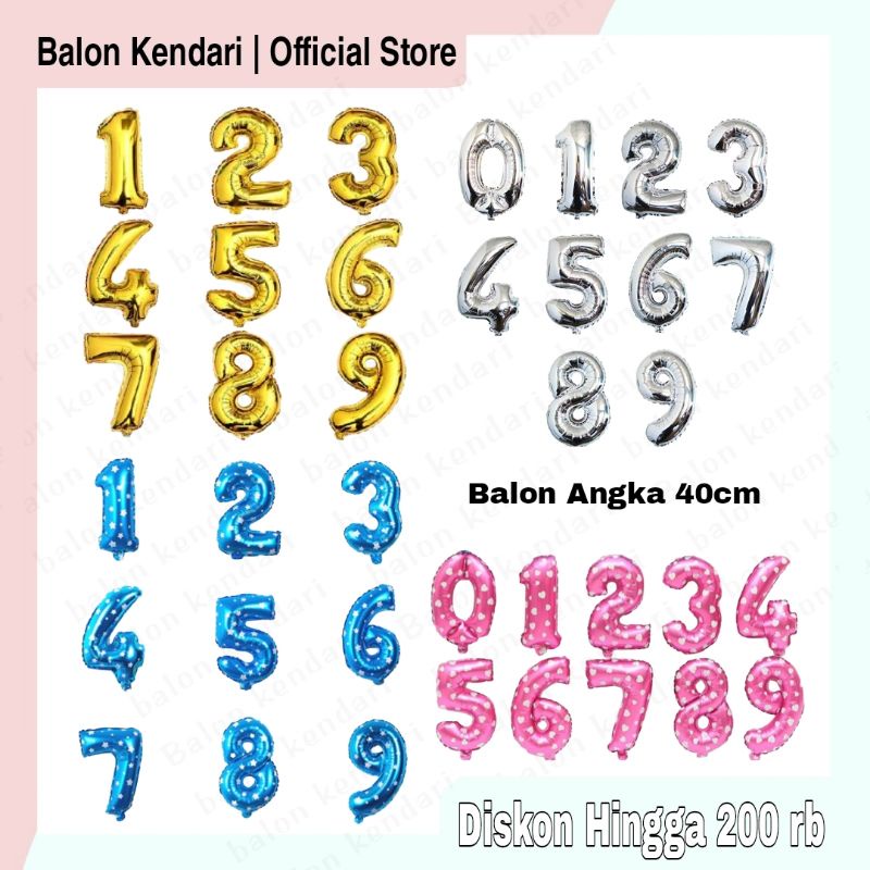 Jual Balon angka 40cm / balon foil angka kecil | Shopee Indonesia