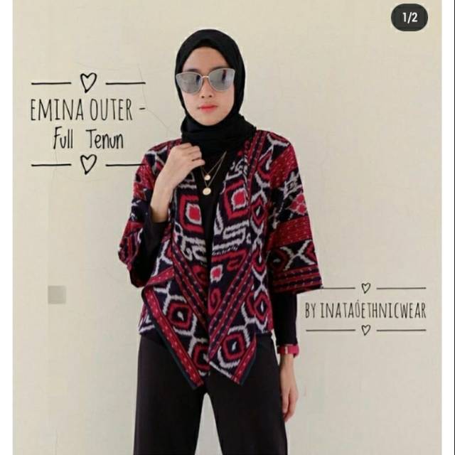 Jual Outer blazer peta batik tenun rote maroon | Shopee Indonesia