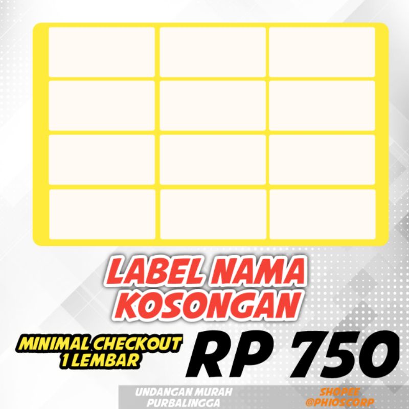Jual LABEL NAMA NO. 103 KOSONGAN UNTUK UNDANGAN PERNIKAHAN | Shopee ...