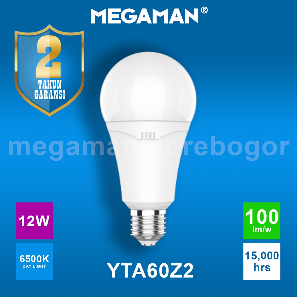 Jual LAMPU BOHLAM LED MEGAMAN YTA60Z2 12W - 6500K MEGAMEN | Shopee Indonesia