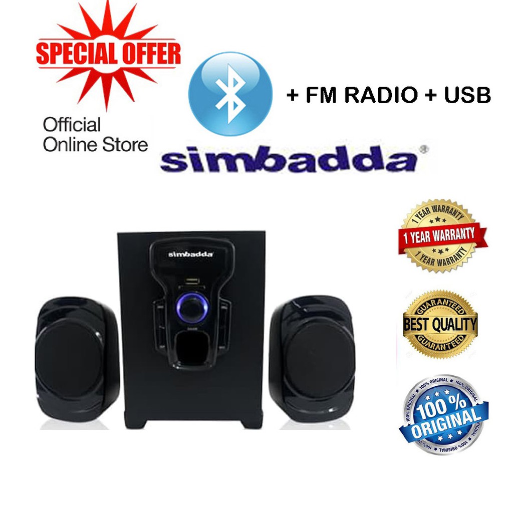 Simbadda Speaker 2.1 Music Player CST 2000N+, Bluetooth, USB, SD Card ...