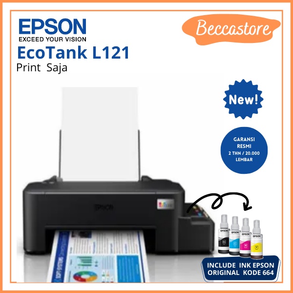 Jual Printer Epson Eco Tank L121 - PENGGANTI L120 | Shopee Indonesia