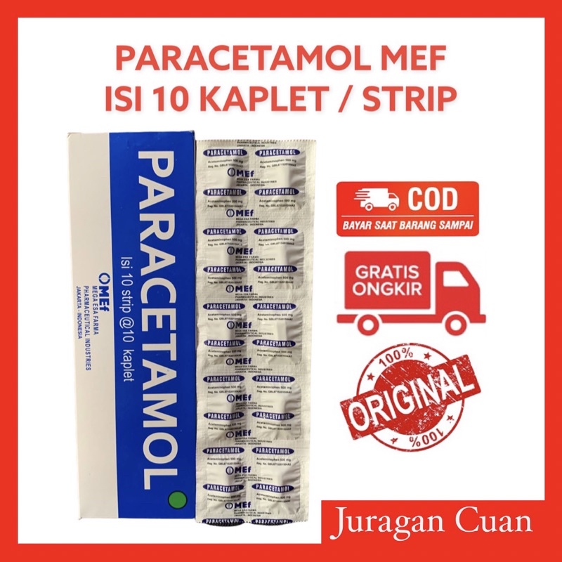 Jual PARACETAMOL MEF 1 STRIP ISI 10 KAPLET / TABLET | Shopee Indonesia
