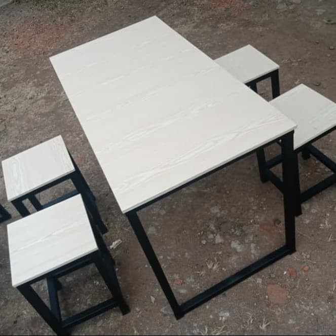 Jual Meja Bangku Set kaki lebih besar / Meja Cafe / Meja Makan Resto ...
