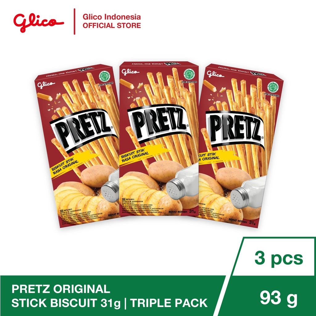 Jual Glico Pretz Original Stick Biscuit 31g Triple Pack | Shopee Indonesia