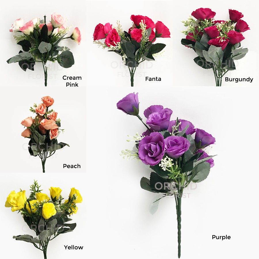 Jual Bunga Artificial/ Bunga Palsu ROSE SWEET MINI X5 Indonesia|Shopee ...