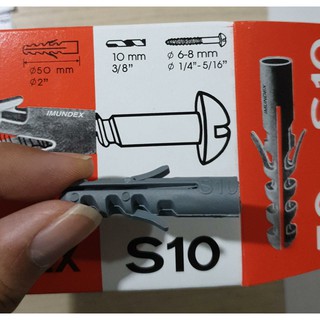 Jual Fisher IMUNDEX S10 Isi 50pcs Fiser Viser Piser Visher Tanam Lubang Dinding 10mm 10 mm ...