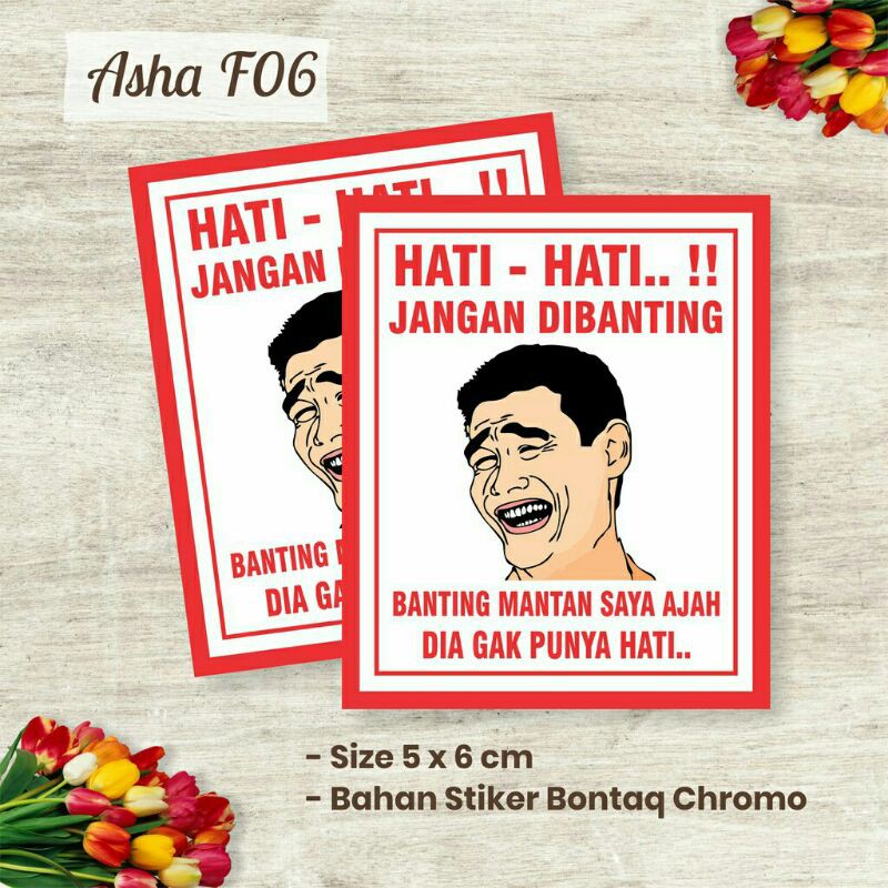 Jual STICKER FRAGILE MEME LUCU MURAH JANGAN DIBANTING Indonesia|Shopee ...