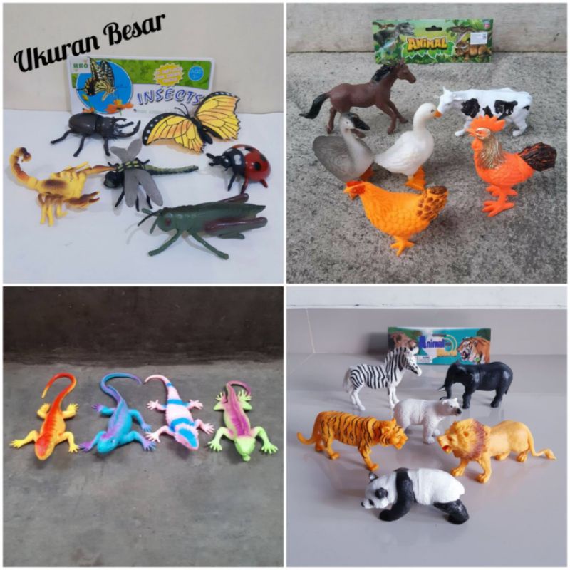 Jual Mainan hewan animal - Mainan binatang karet isi 6 pcs | Shopee ...