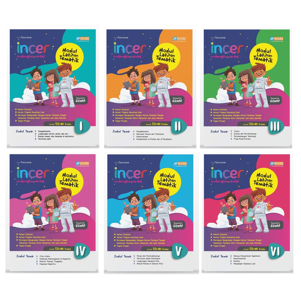 Jual MODUL INCER - BUKU LATIHAN SOAL TEMATIK KLS 1,2,3,4,5,6 SEMESTER 2/GENAP | Shopee Indonesia