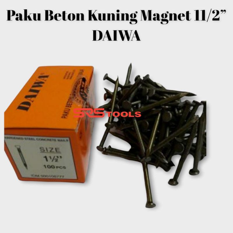 Jual Paku Beton DAIWA / DAIKEN 1 1/2" 1 1/2 inch 4cm Kuning Per Box / Paku Baja | Shopee Indonesia