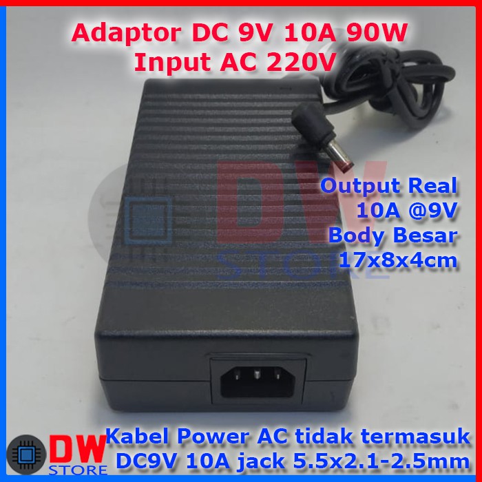 Jual ADAPTOR DC 9V 10A 9VDC 9V 9 VDC 9 V Output Real 10A Input AC 220V ...