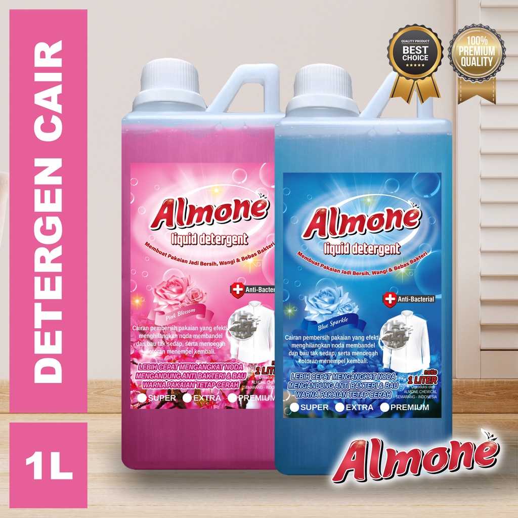 Jual Detergen Cair Deterjen Laundry ALMONE Liquid Detergen 1 Liter ...