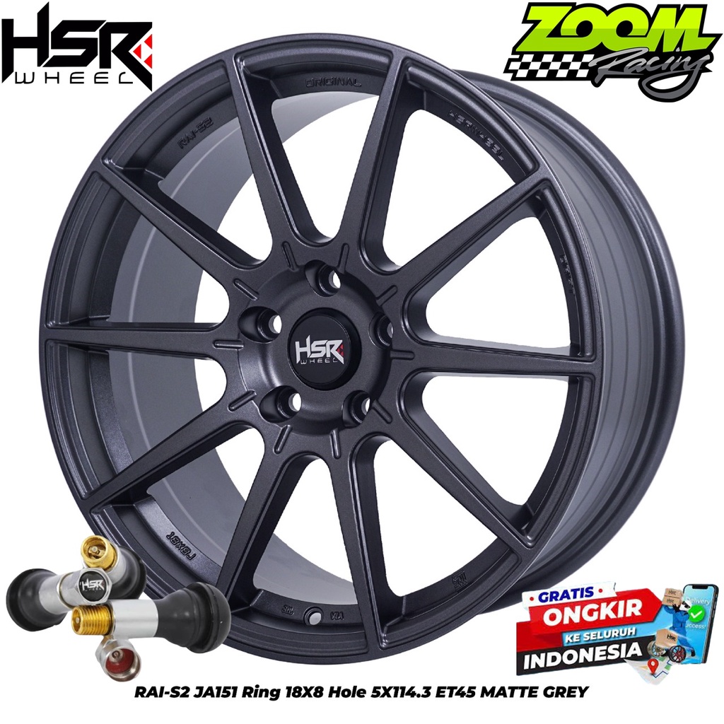 Jual velg mobil hsr RAI-S2 JA151 velg HSR Ring 18 lebar 8 pcd 5X114,3 ...