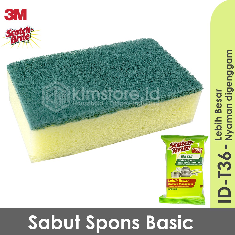 3M Scotch Brite Sabut Spons Cuci Piring Basic ID T36 | Shopee Indonesia