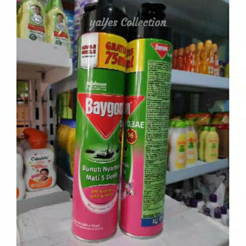 Jual Baygon aerosol baygon semprot flower garden 600+75ml spray ...