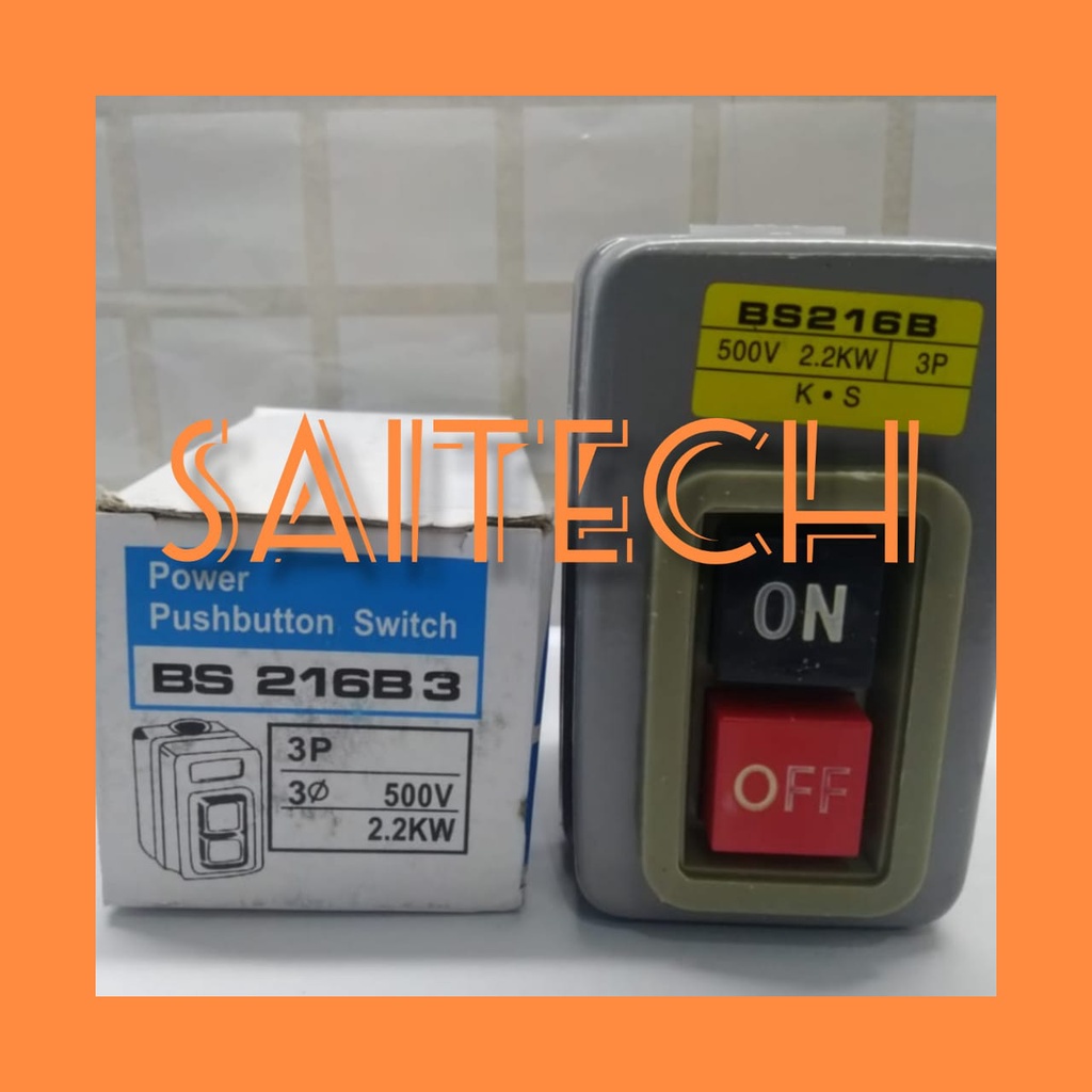 Jual Power Push Button Switch BS-216B 15A 500v 2.2KW 3 Phase BS216B3 | Shopee Indonesia