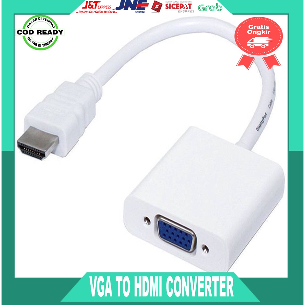Jual VGA to HDMI Converter / Converter VGA Female to HDMI Male | Shopee Indonesia