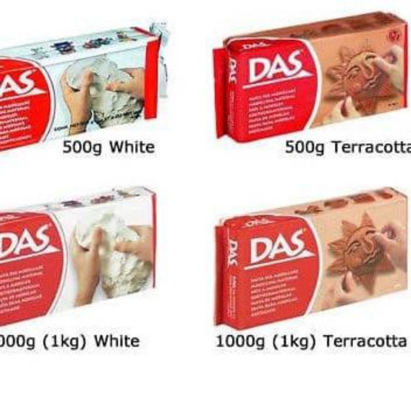 Jual Clay Tanah Liat DAS Putih / Coklat Air Drying Modelling Clay 500 ...