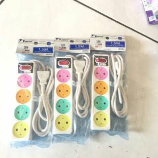 Terminal listrik 4 lubang + kabel 1,5 meter+ sakelar | Shopee Indonesia