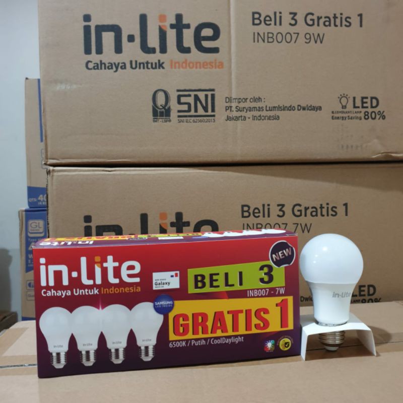 Jual Lampu LED Bohlam In-Lite 7 Watt / Lampu Paket LED Inlite 7 Watt | Shopee Indonesia