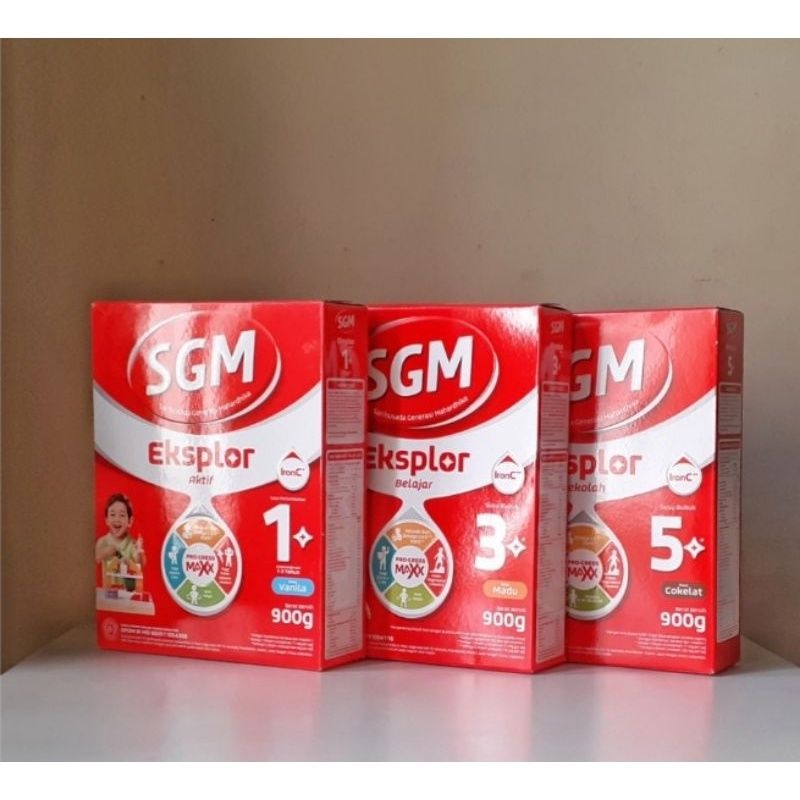 Jual Susu SGM 1+ 3+ 5+ 900 gram Vanila Coklat Madu SGM Eksplor 1 Plus 3 ...