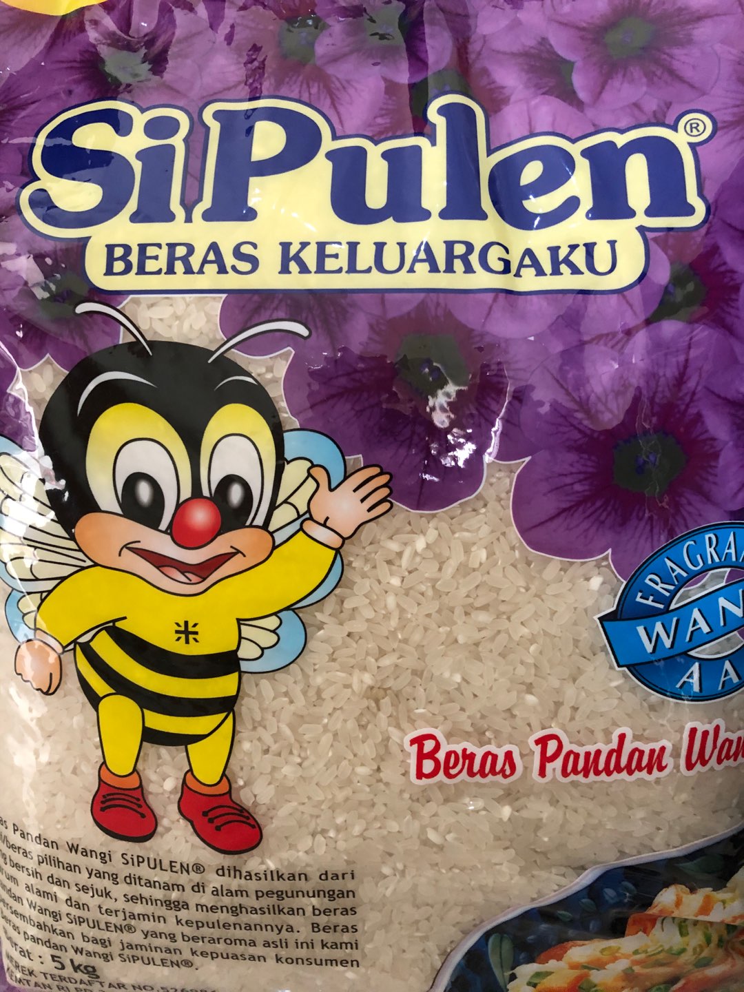 Beras Si Pulen pandan wangi 5 kg ( pengiriman hanya bisa via grab/gojek ...