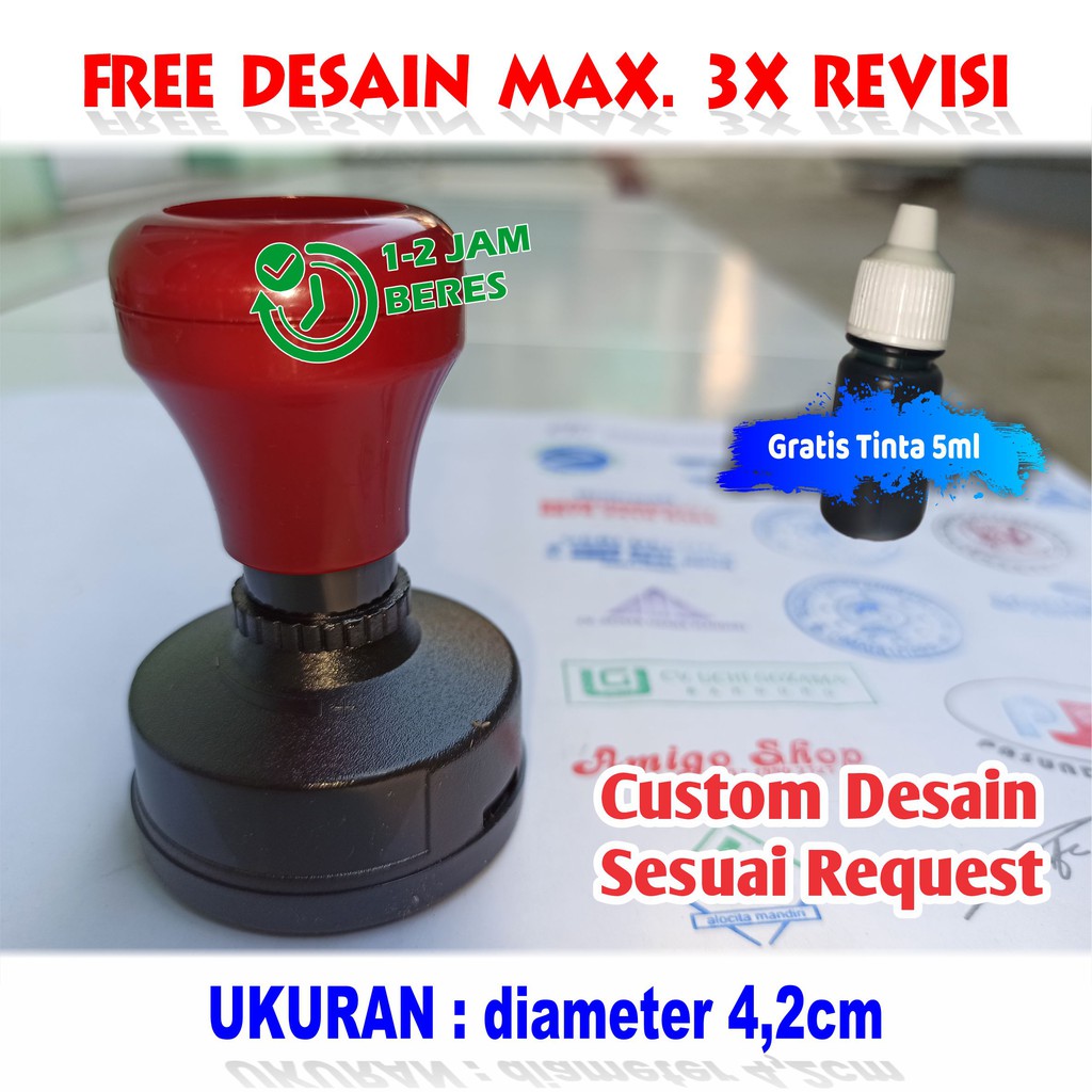 Cetak Stempel Flash Bulat Custom - GRATIS TINTA ISI ULANG | Shopee ...