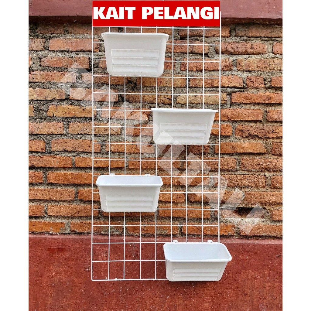 NKT PELANGI 01 Pot bunga tempel pagar kawat ram pot dinding vertical ...