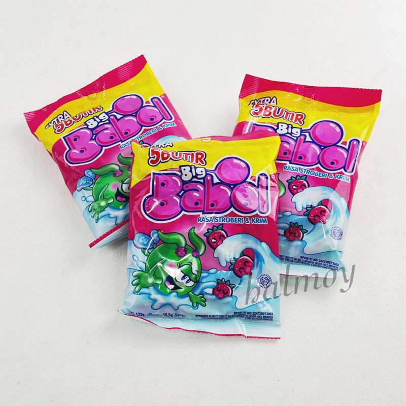 Jual PERMEN KARET / BUBBLE GUM BIG BABOL STRAWBERRY 132 GR | Shopee Indonesia