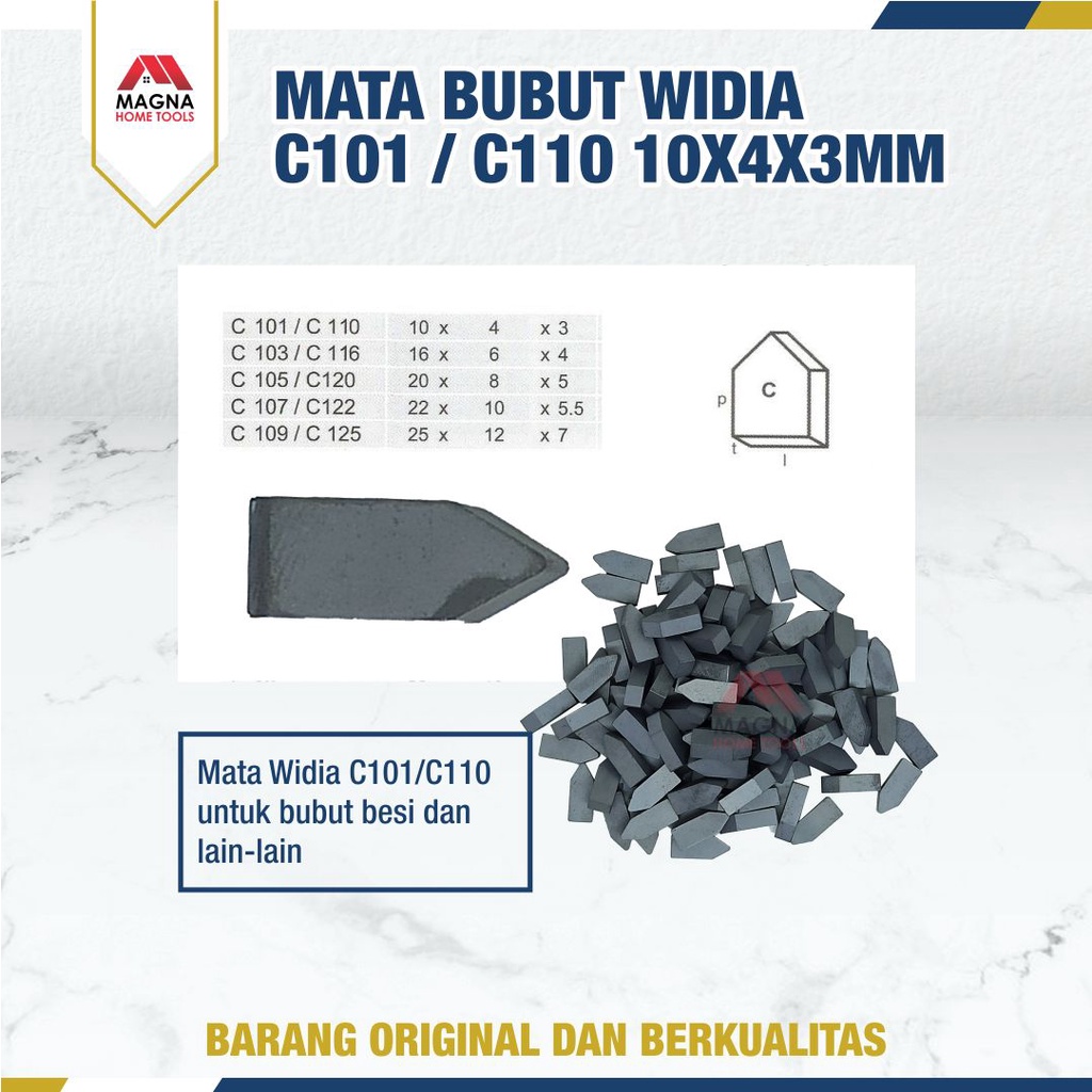 Jual MATA BUBUT WIDIA C101 / C110 BETEL CEMENTED CARBIDE 10X4X3MM ...