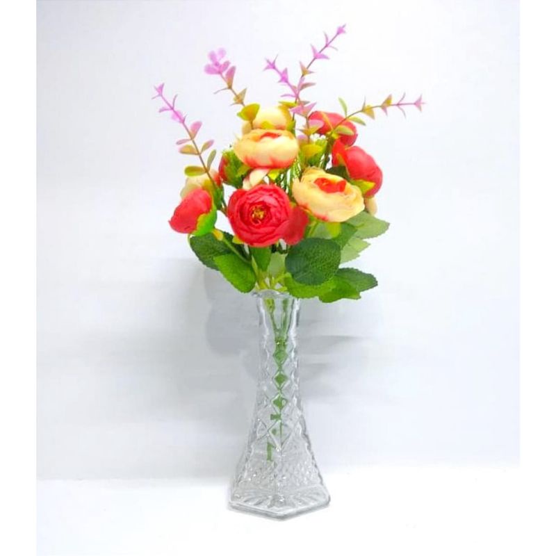 Jual vas bunga kaca bening aesthetic vas kaca kecil tempat bunga hias ...