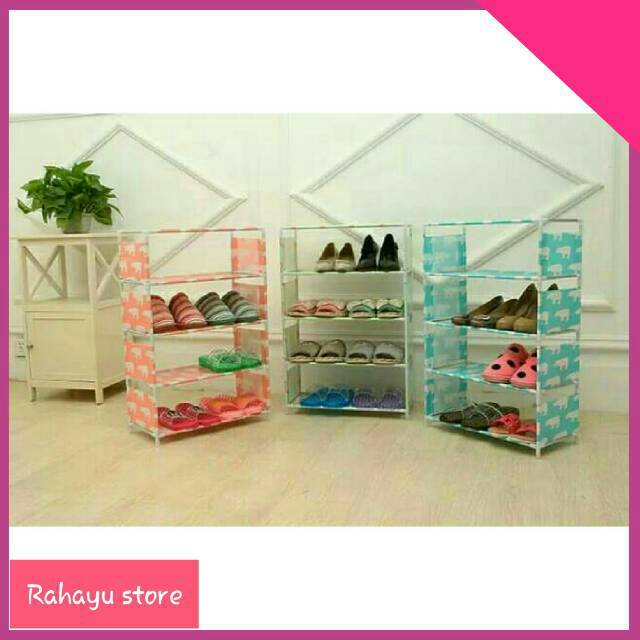 Jual RS RAK MOTIF Rak sepatu Rak 5 susun Rak bongkar pasang Rak praktis ...