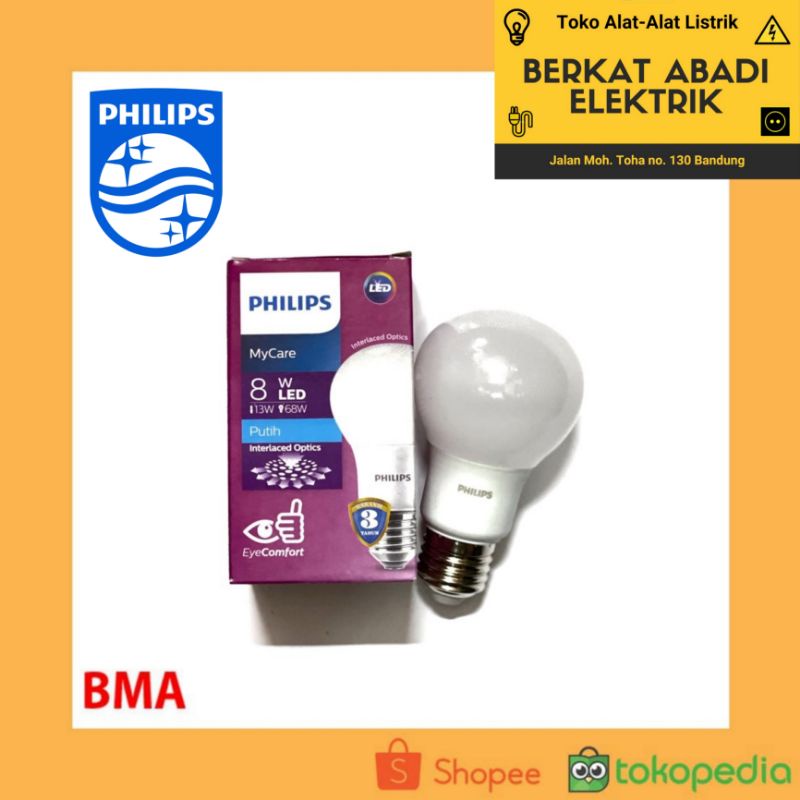 Jual LAMPU LED PHILIPS 8 W PUTIH / LAMPU LED PHILIPS 8 WATT | Shopee ...