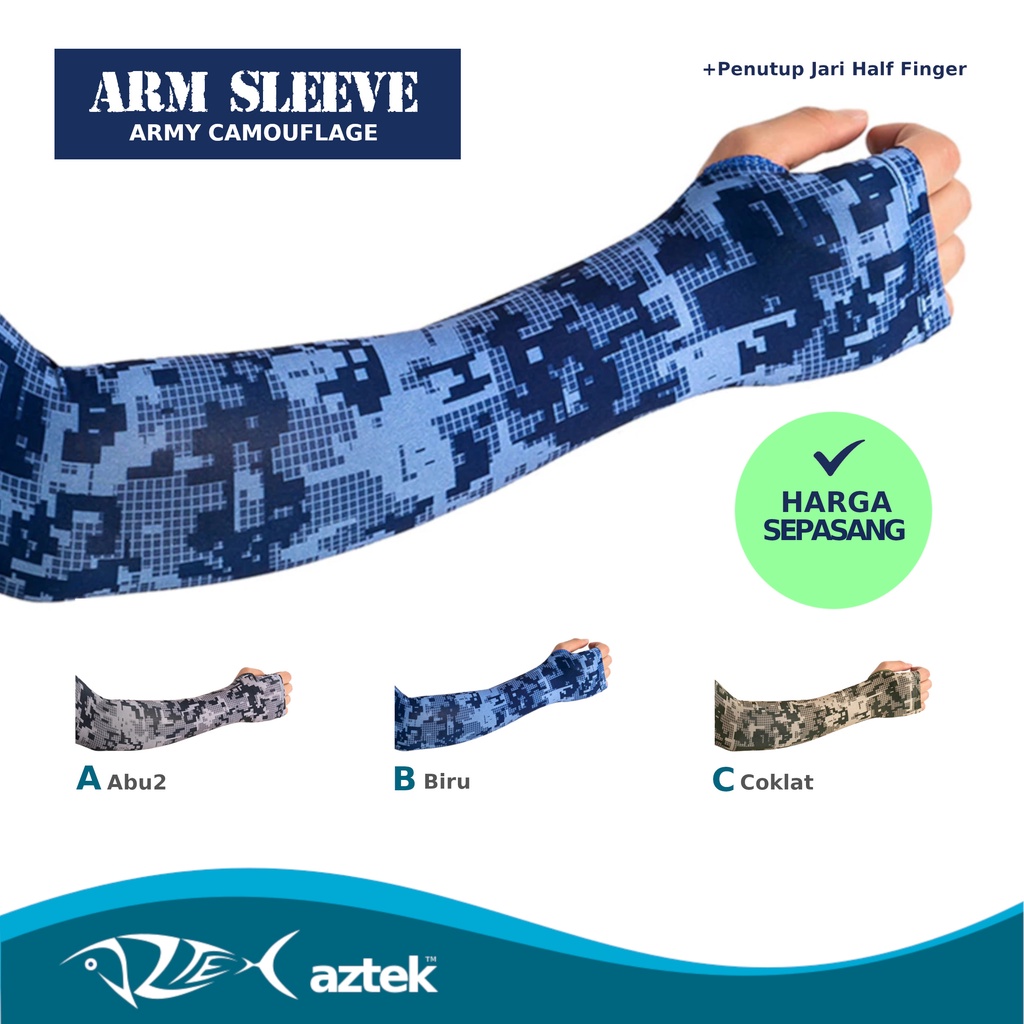 Jual Manset Arm Sleeve Army Camouflage Manset Outdoor Mancing Aztek | Shopee Indonesia