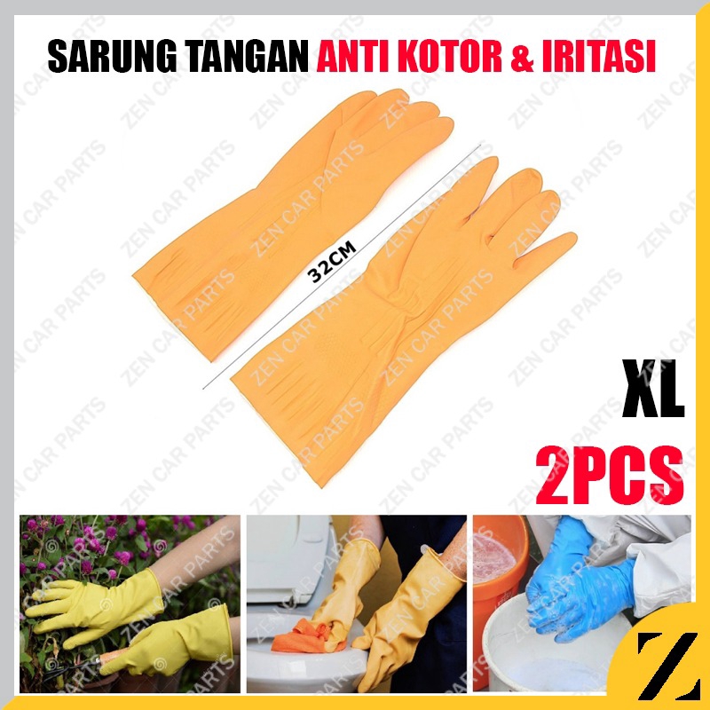 Jual sarung tangan CUCI karet XL Latex Panjang Bersih Bersih Anti Air ...