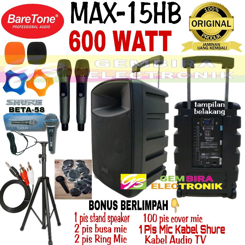 Jual Speaker Portable Meeting BARETONE MAX15HB MAX 15HB MAX 15 HB ...