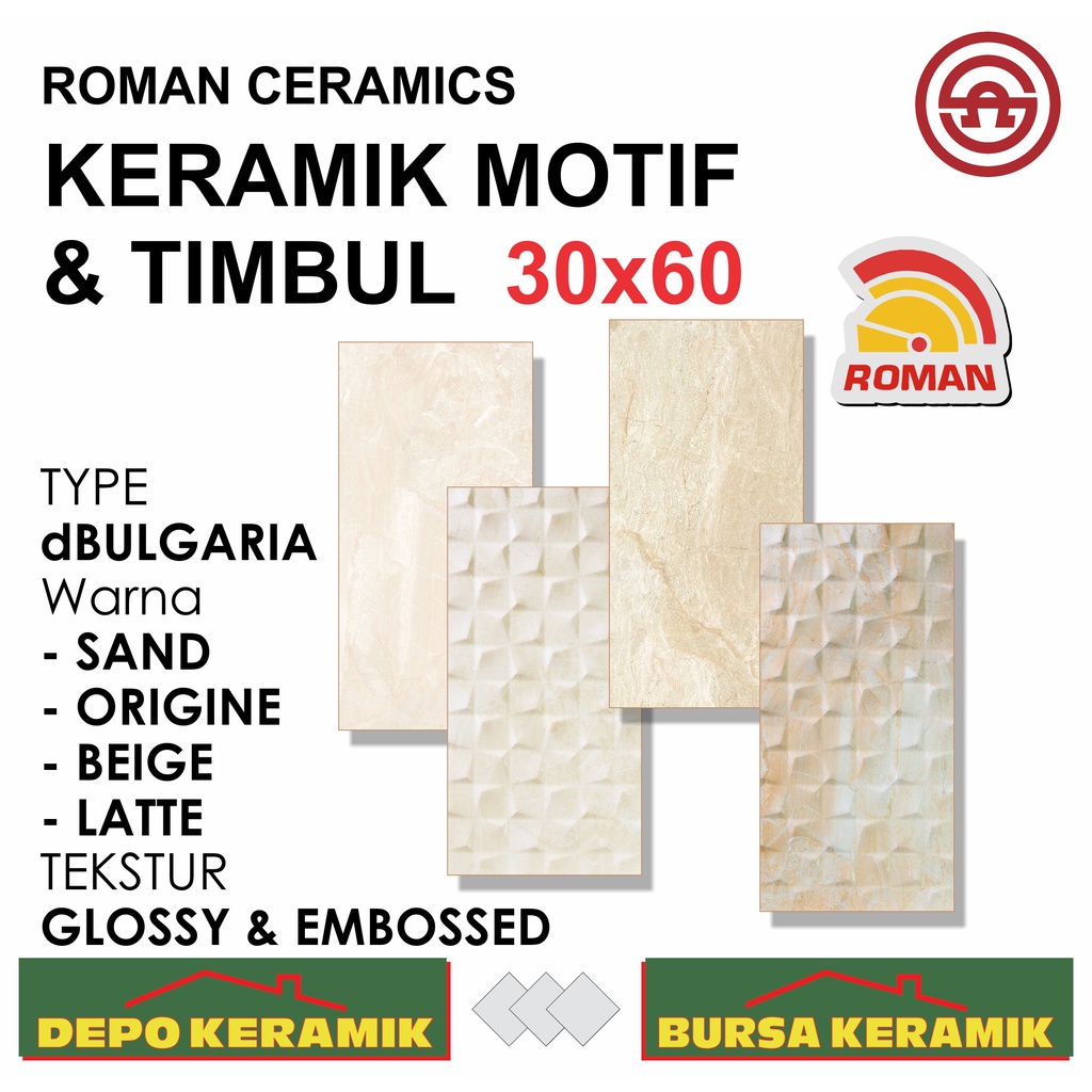 Jual Keramik Motif 30x60 dBULGARIA SERIES -ROMAN- Glossy&Marble ...