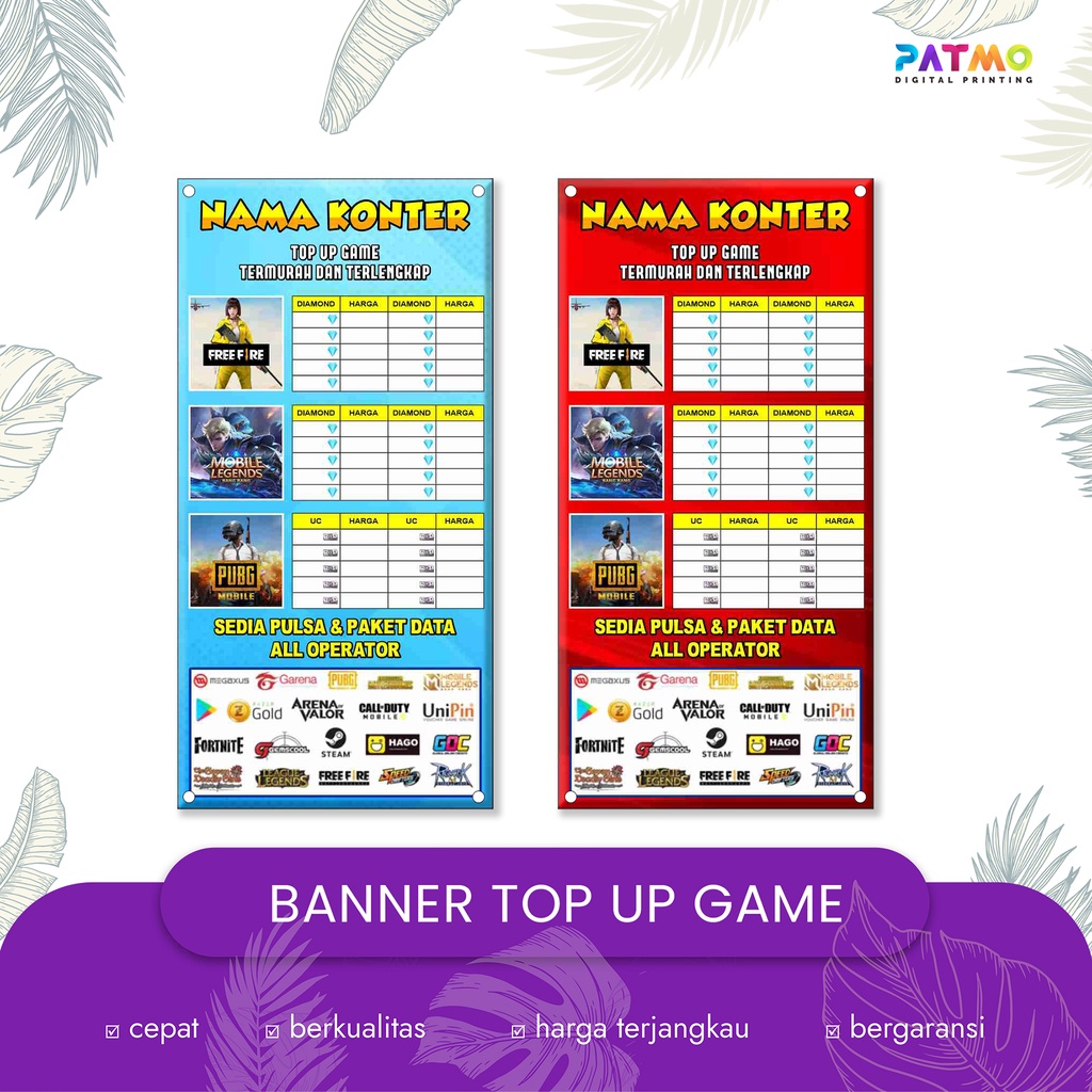 Jual BANNER GAME SPANDUK TOP UP GAME TERMURAH TERLENGKAP (DAPAT 2 ...