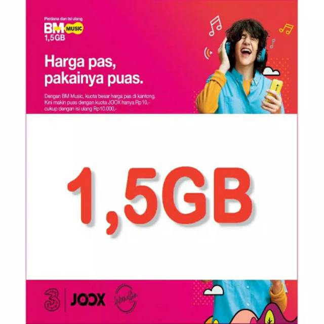 Jual Voucher dara Three 1,5 GB | Shopee Indonesia