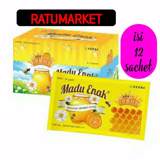 Jual Madu enak Herba Rasa Jeruk / Anggur / Original 1box 12sachet ...