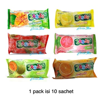 Jual JASJUS MANGGA LEMON STROBERI JAMBU MELON JERUK isi 10 sachet ...