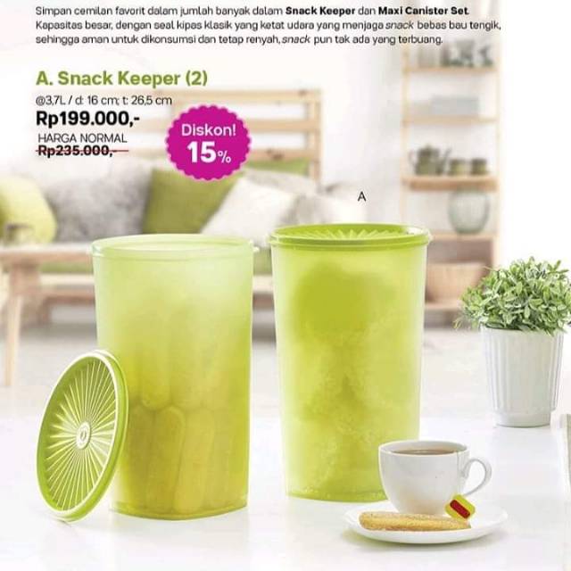 Jual Tupperware snack keeper (2 pcs) | Shopee Indonesia