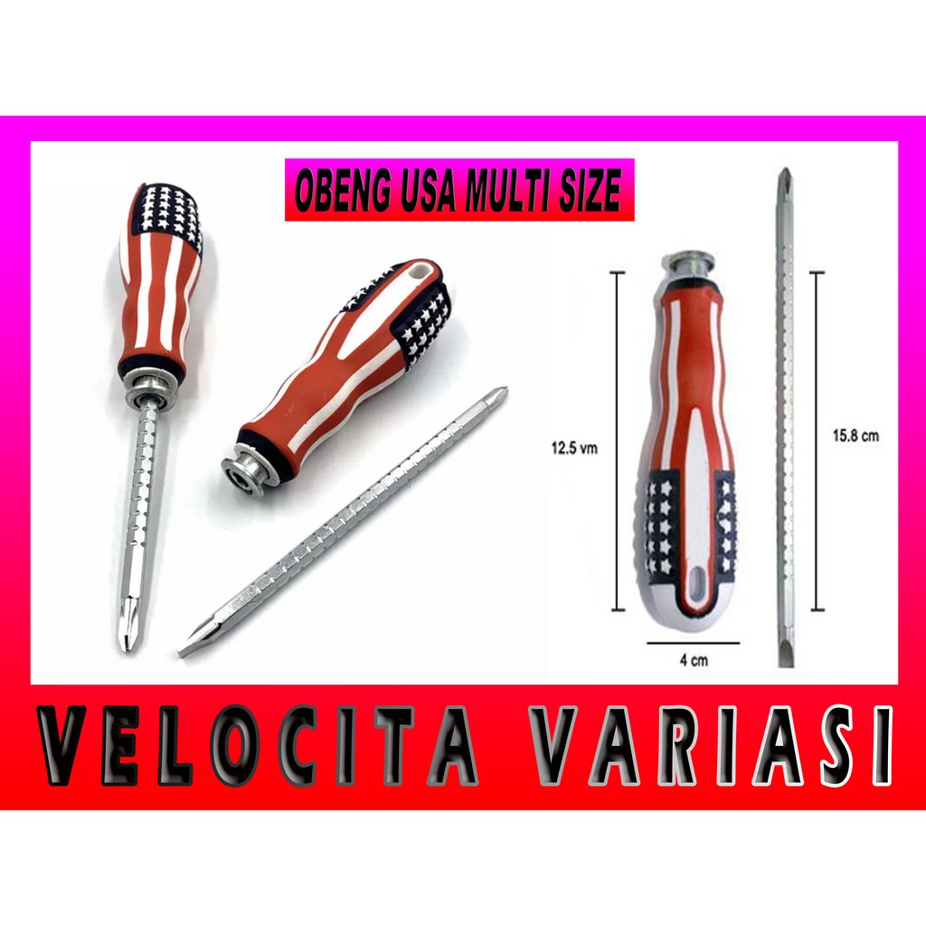 Jual VELOCITA - Obeng 2 way Multi Size Motif USA Obeng Plus Minus ...