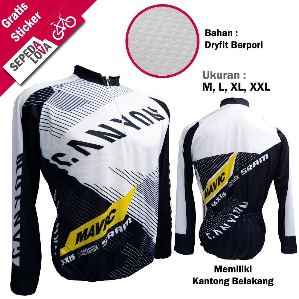 Jual Jersey Sepeda Baju MTB Canyon Mavic Putih Hitam - Lengan Panjang ...