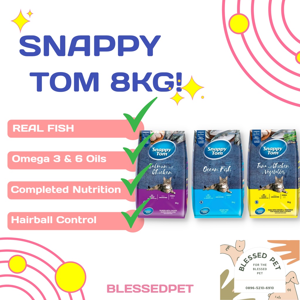 Jual Snappy Tom Dry Cat Food 8kg / Makanan Kering Kucing Snappytom 8 kg ...