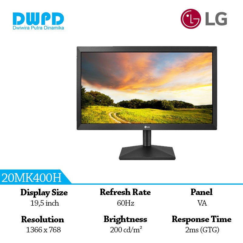 Jual LG Monitor LED 20 inch 20MK400H VGA HDMI | Shopee Indonesia