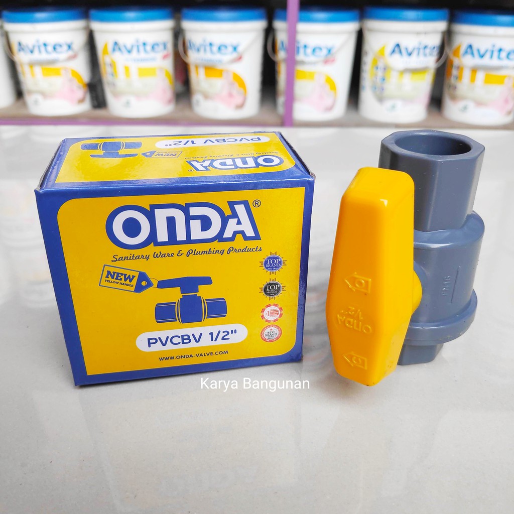Jual Ball Valve Onda PVCBV 1/2" pvc sanitary ballvalve stopkran stop kran Indonesia|Shopee Indonesia