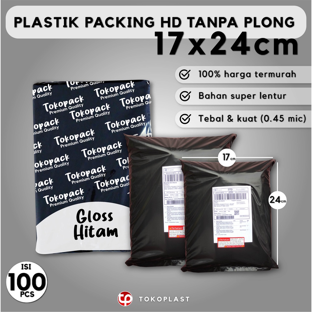 Jual PLASTIK PACKING ONLINE SHOP KANTONG PLASTIK HD TANPA PLONG PACKING ...
